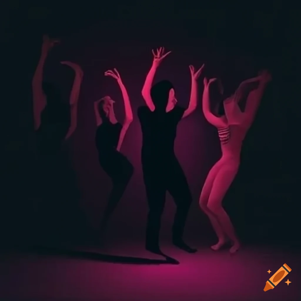 People shadow dancing together