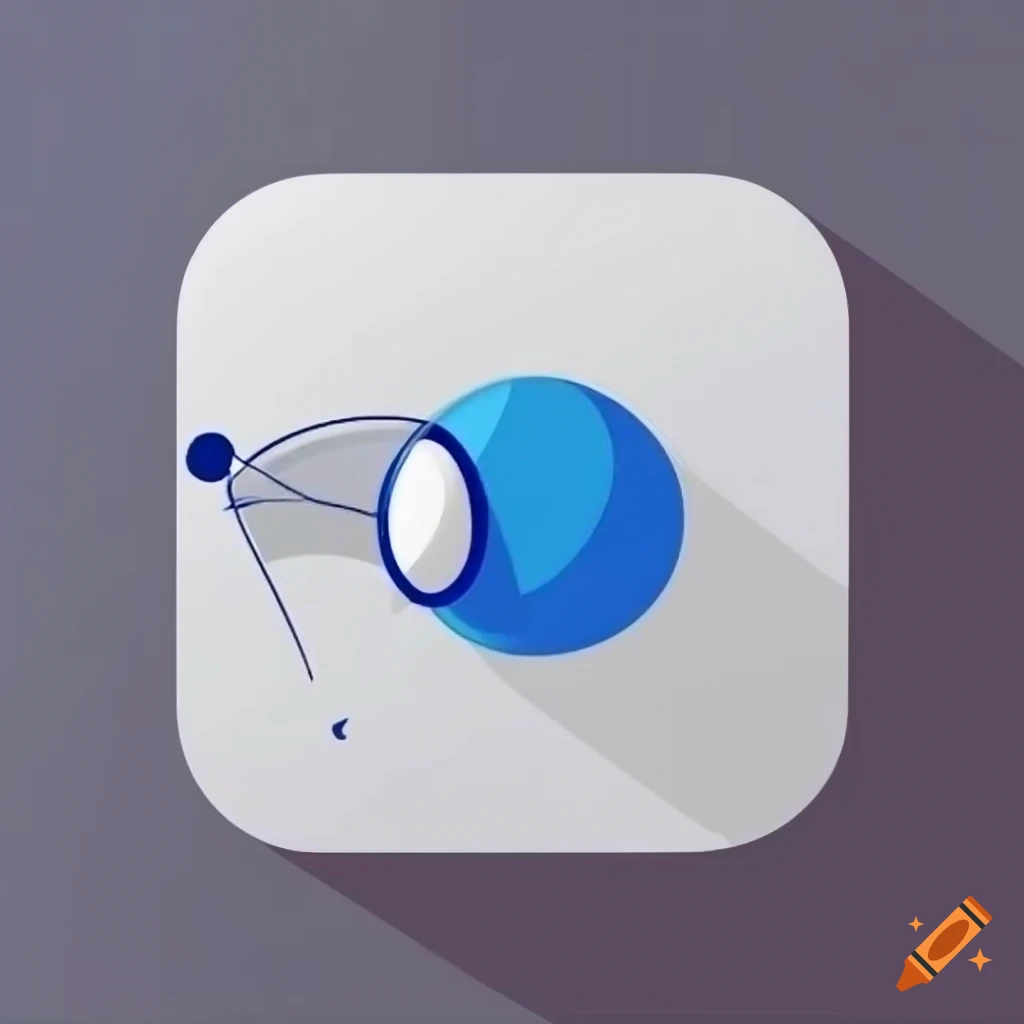 App icon logo with two balls and a staff using a minimalistic style