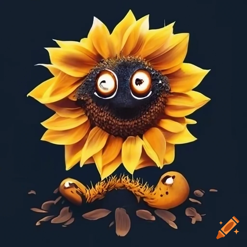 Cute sunflower monster