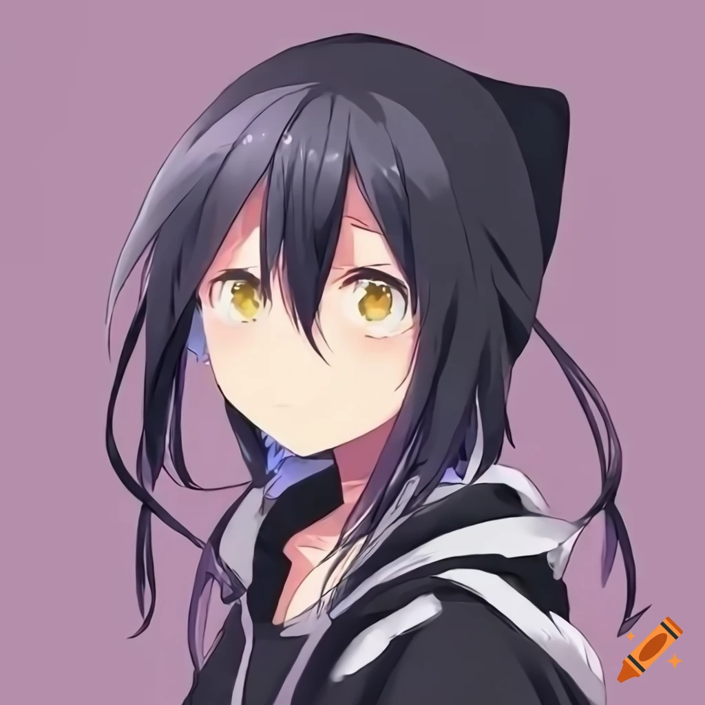 Rimuru tempest cute wearing black and white hoodie on Craiyon
