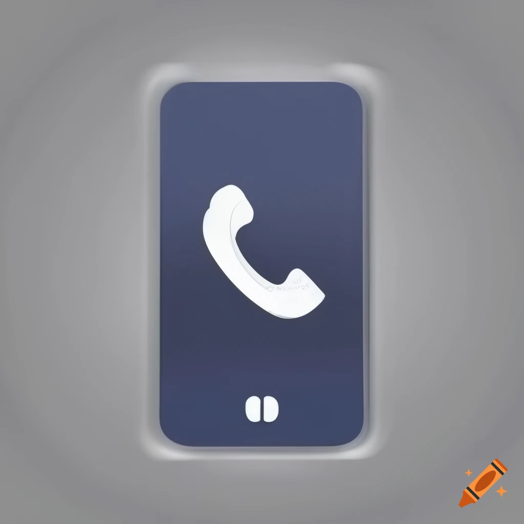 Phone logo on white background, dark blue , white , circle