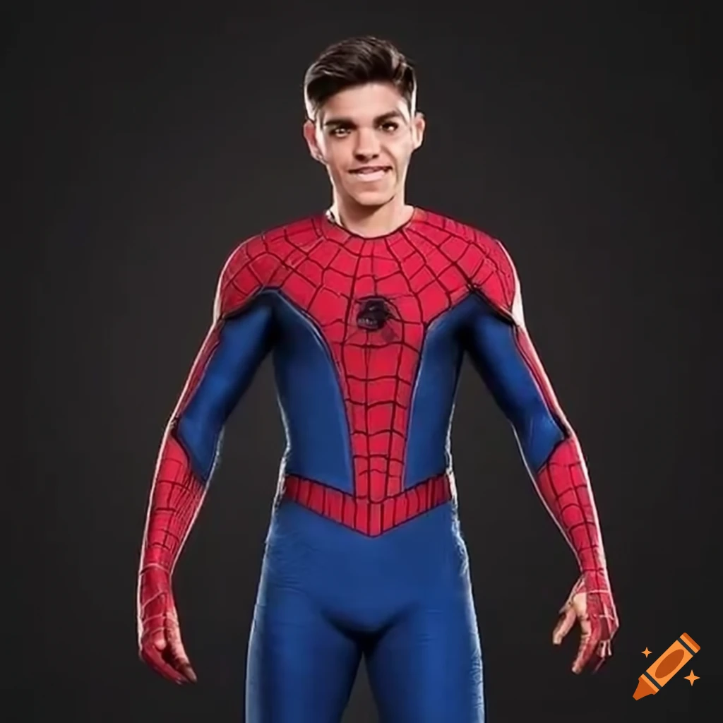 Julian alvarez con el traje de the amazing spiderman 2 on Craiyon