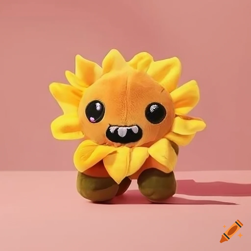 Cute sunflower monster plush toy on Craiyon