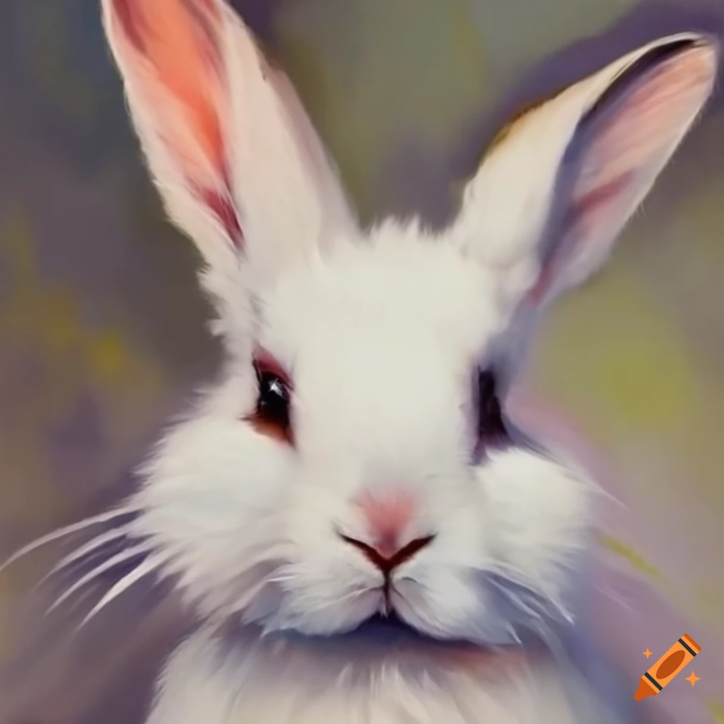 A fluffy white bunny