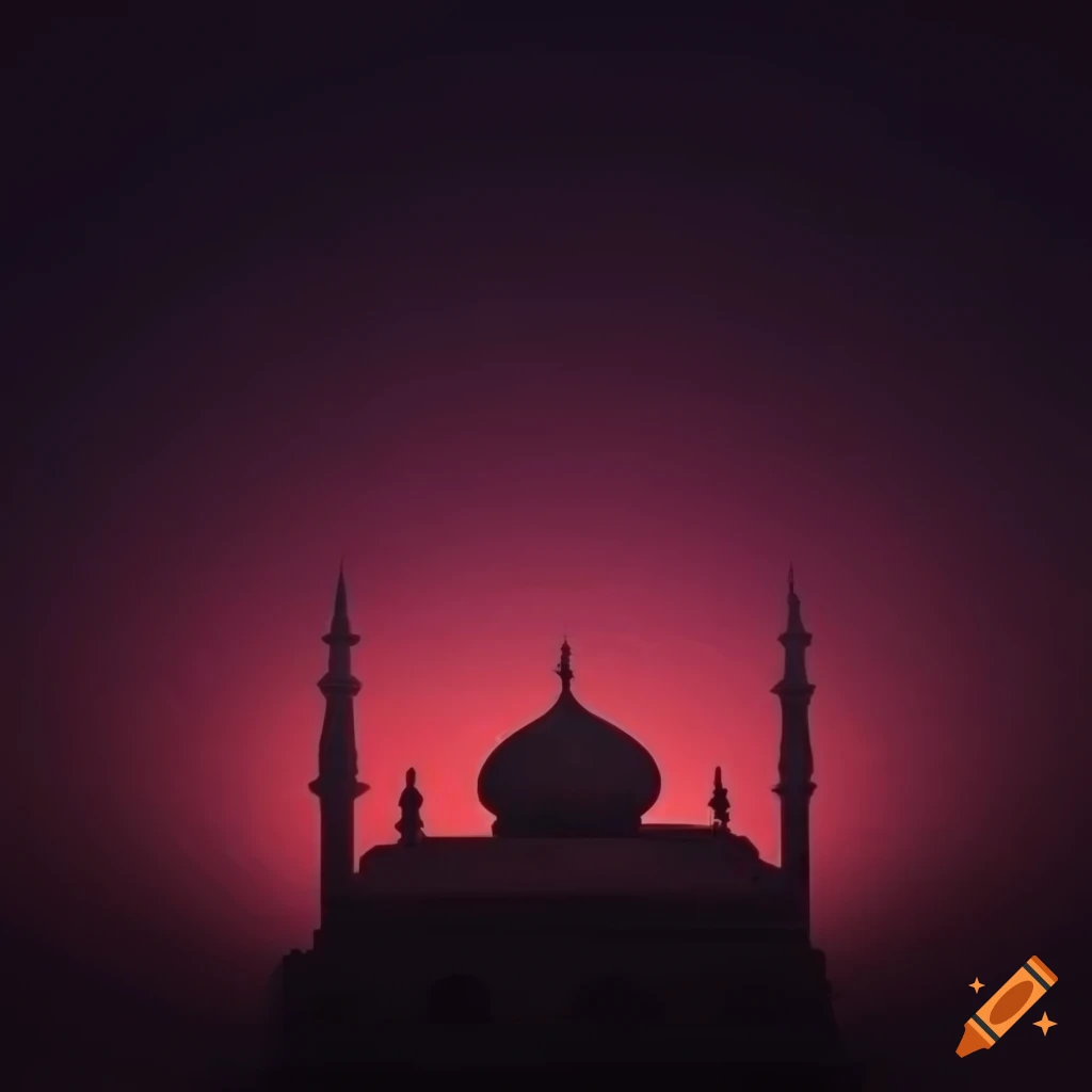 Dark background with a mosque