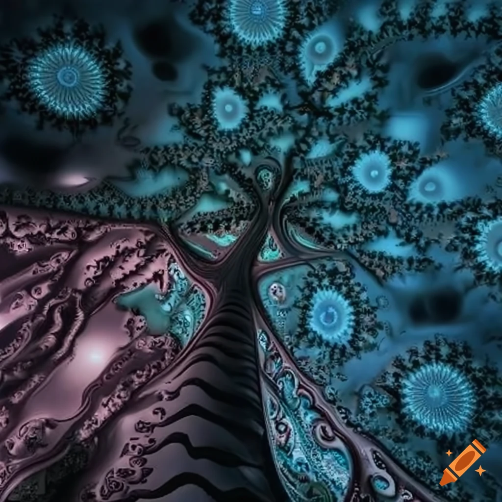 The tree of life in fractals on Craiyon