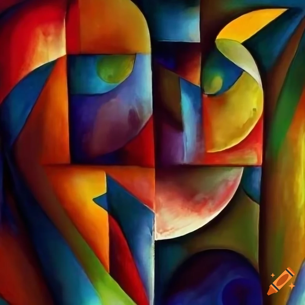 Abstract cubist wild enthusiasm