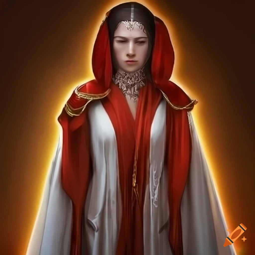 Consecrated, administrator. fantasy roleplay. White robe, order robe ...