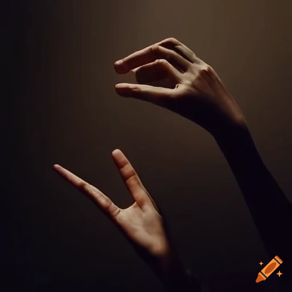 One hand on the right, one hand on the left, reach toward each other ...