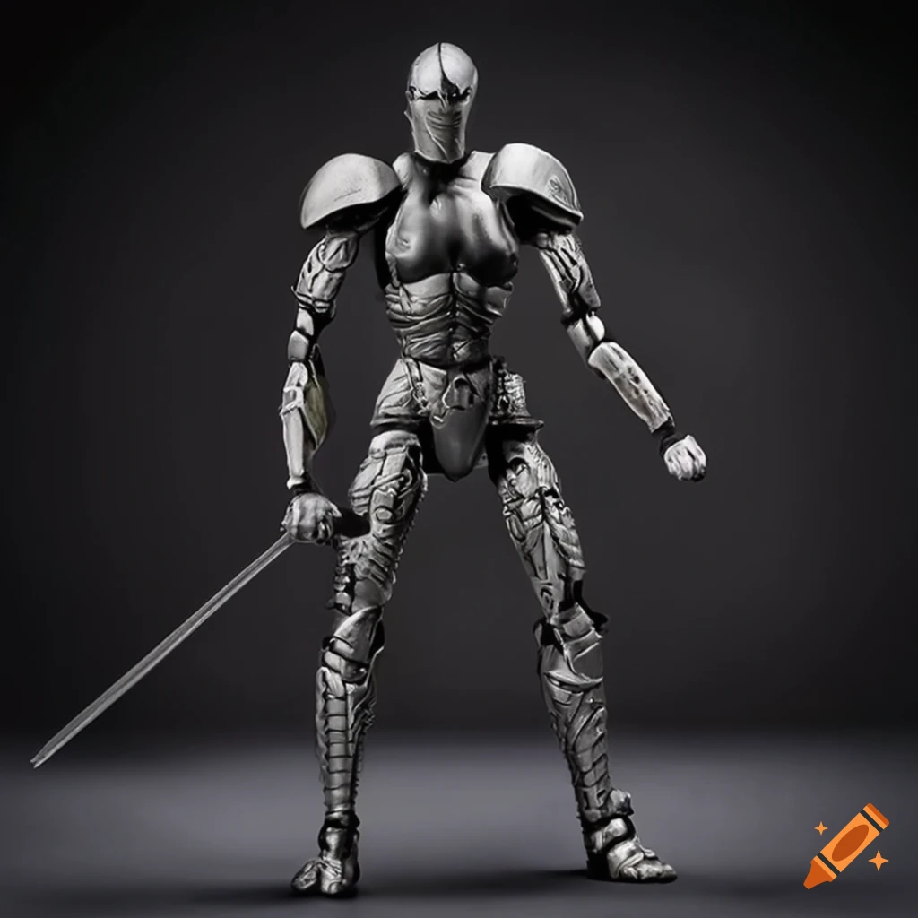 Black action figure body humanoid knight