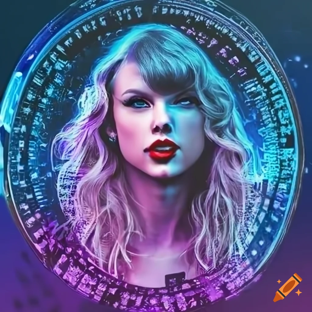 Taylor swift purple and blue crypto token
