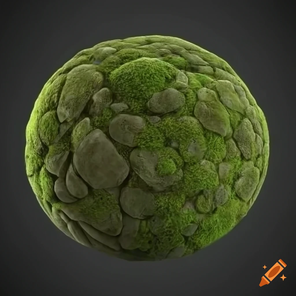 Animated moss little stone texture for 3d models