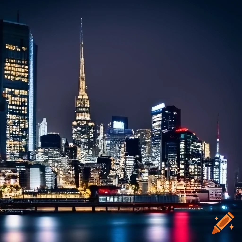 Night cityscape on Craiyon