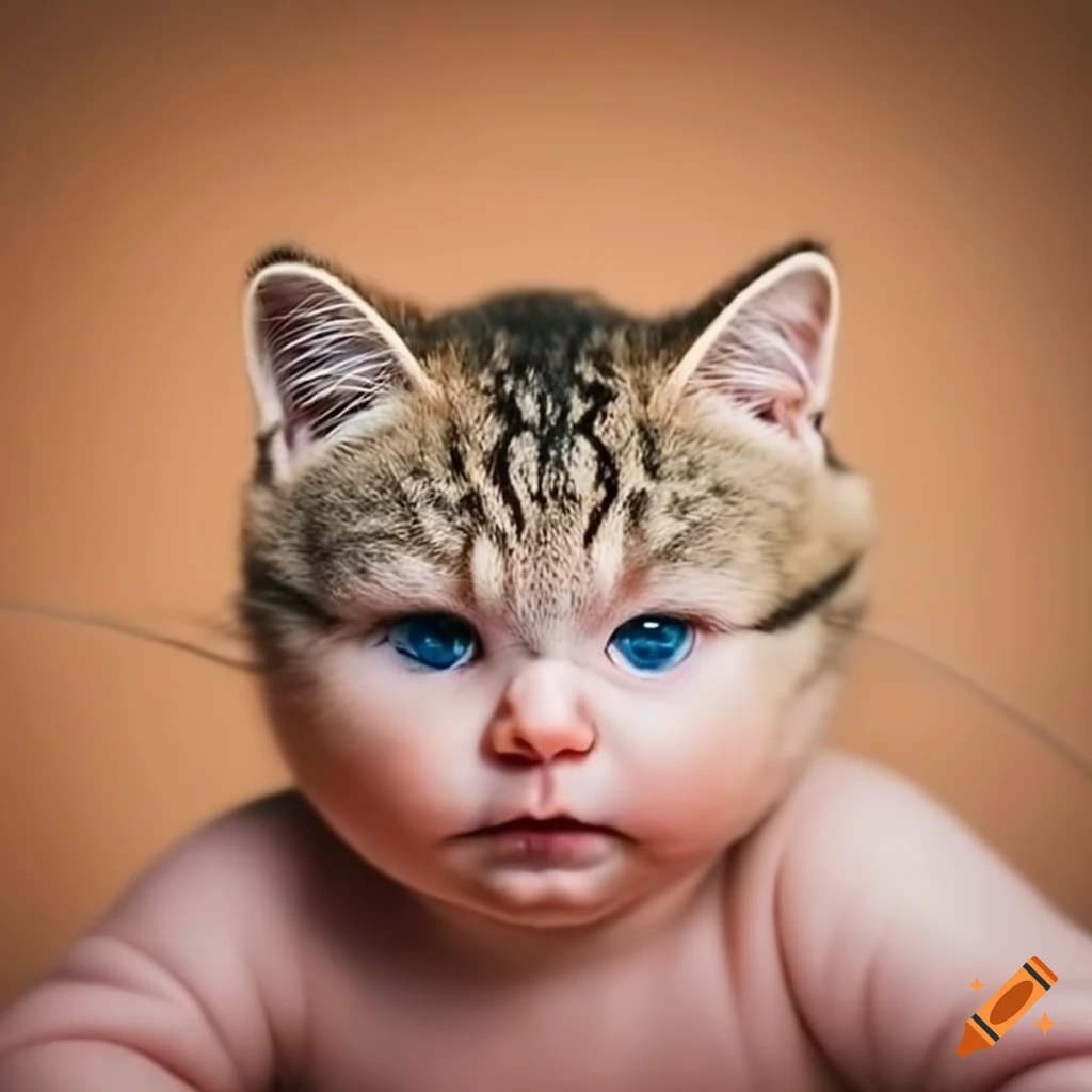 Cute baby with cat