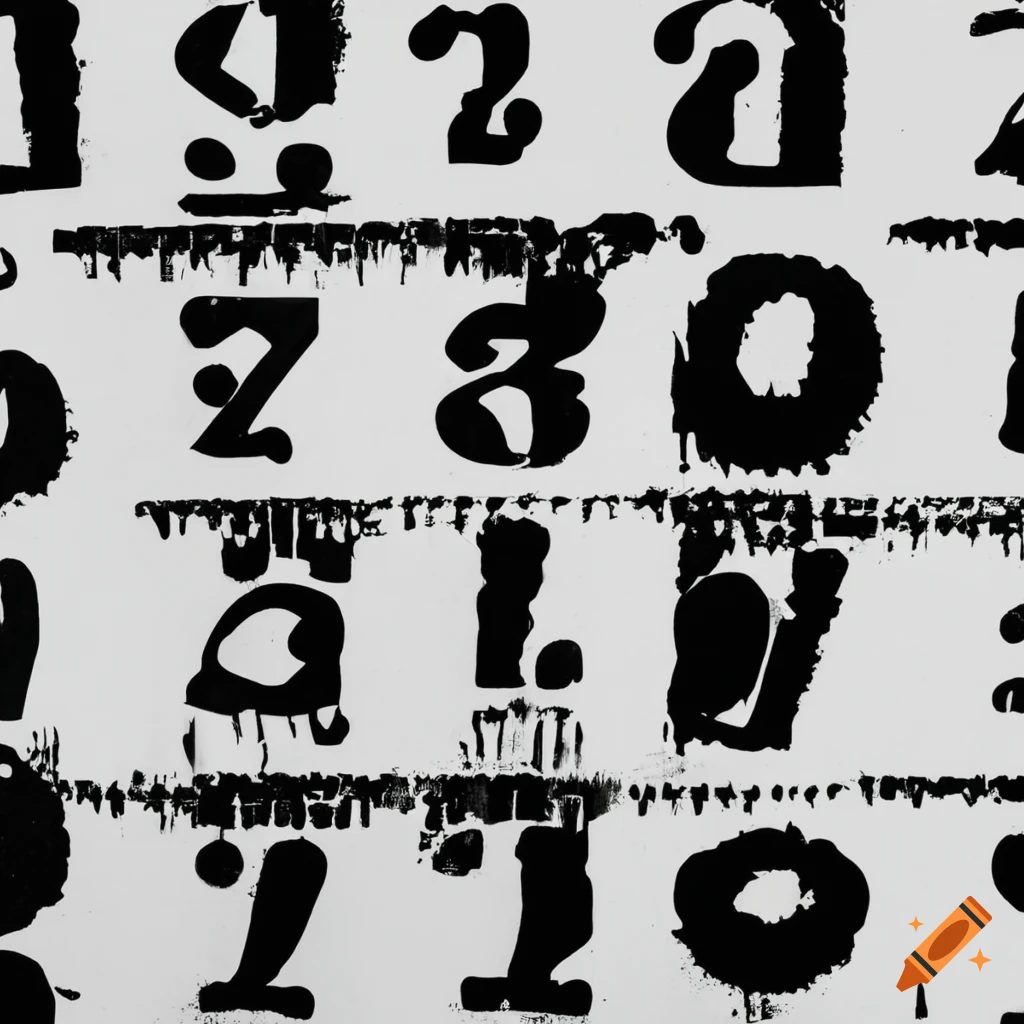 Dadaistic collage with formulas and numbers, halftone in black and ...