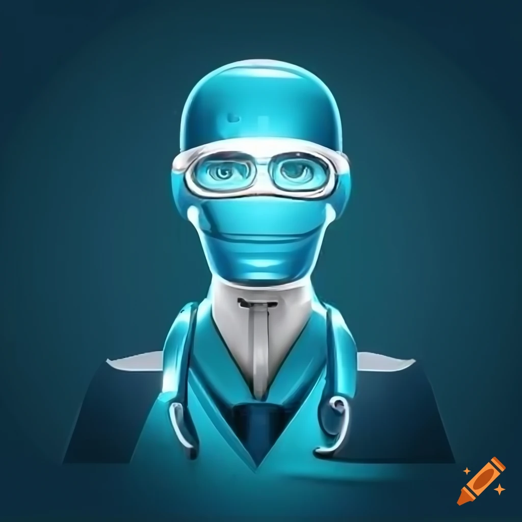 Logo for 'docteur digital' with a robotic doctor embracing technology ...
