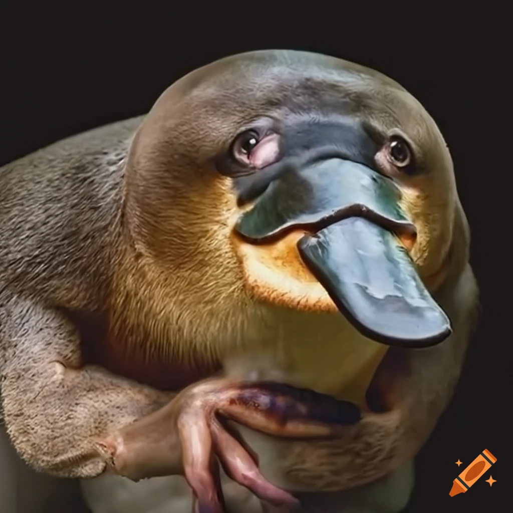 Platypus talking to a news reporter, hyper realistic, national ...