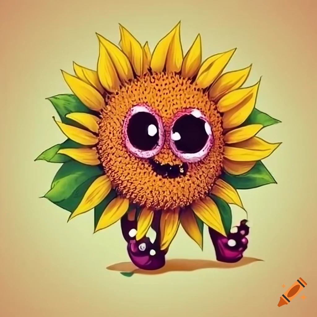 Cute sunflower monster