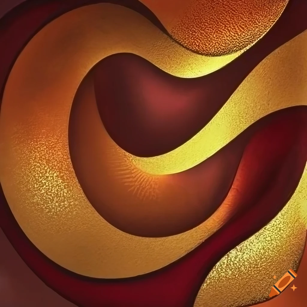 Dramatic abstract triangles and curves painting, in cubist style with ...