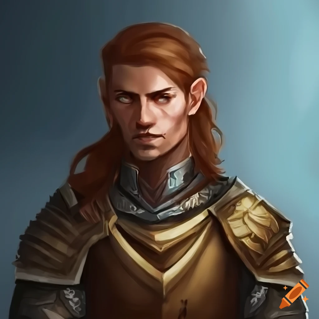 Dnd male human paladin, brown hair, 4k, high-detailed, portrait on Craiyon