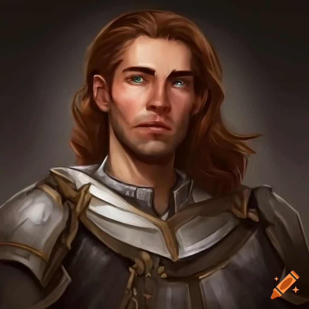 Dnd male human paladin, brown hair, 4k, high-detailed, portrait on Craiyon