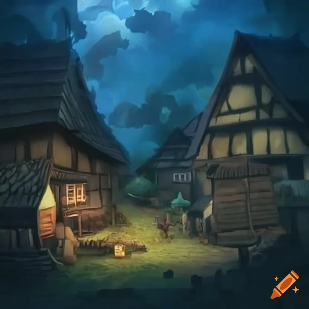 Small fantasy farming village on Craiyon