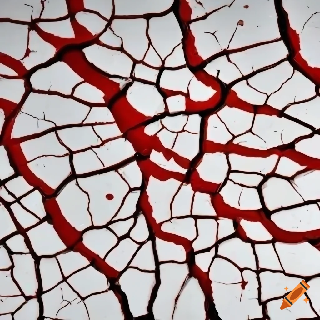 Red cracks rn white background