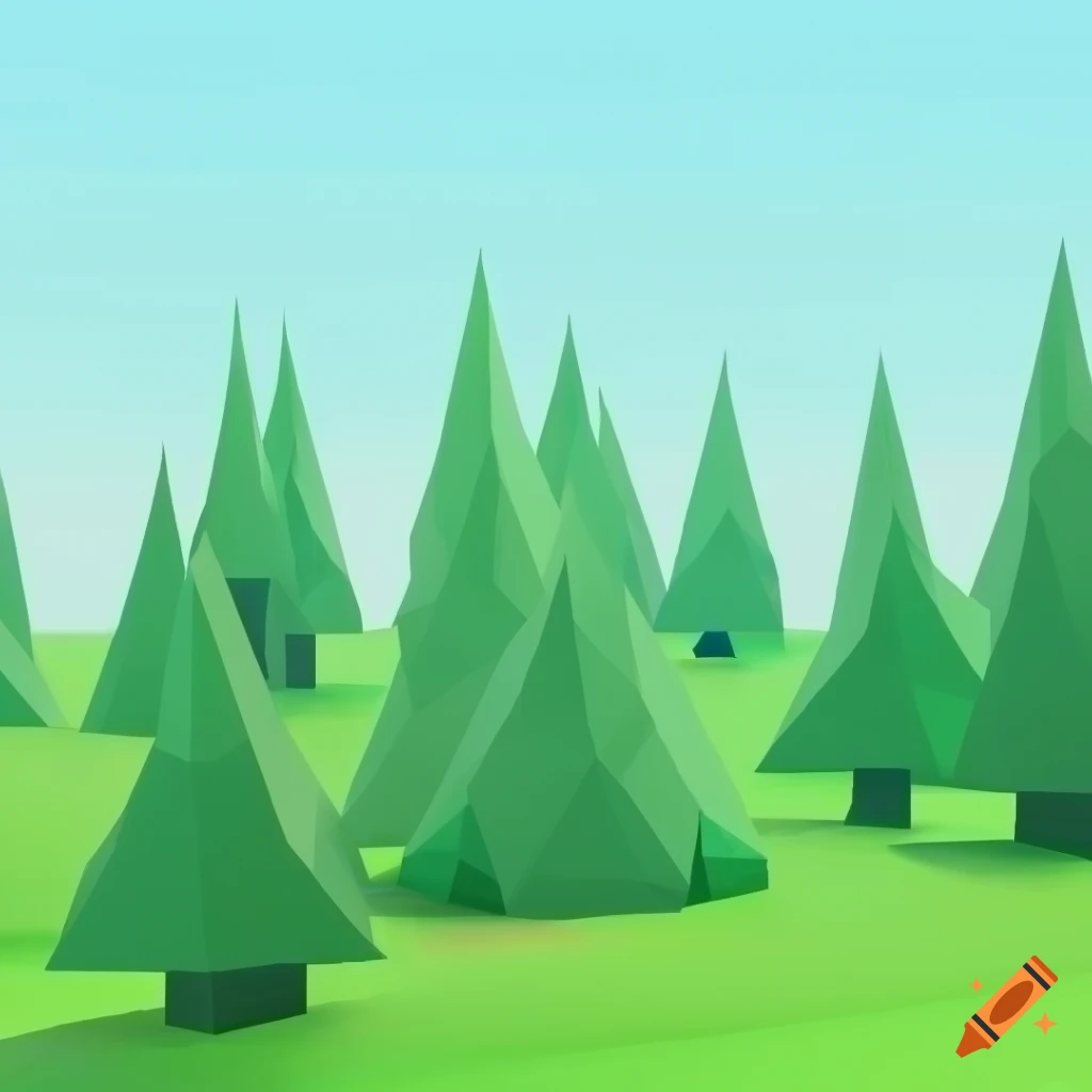 Low poly forest landscape on Craiyon