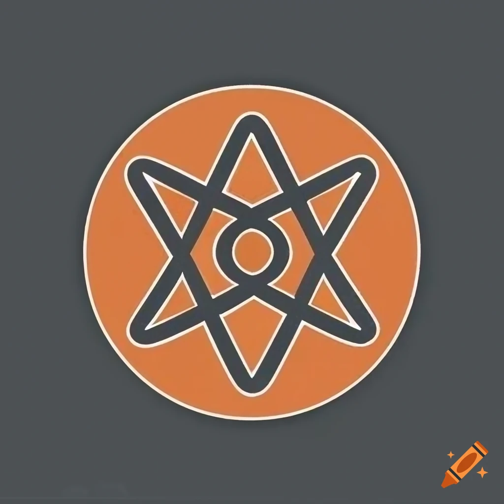 Logo, detailed simple structure of the atom, the union of common ...