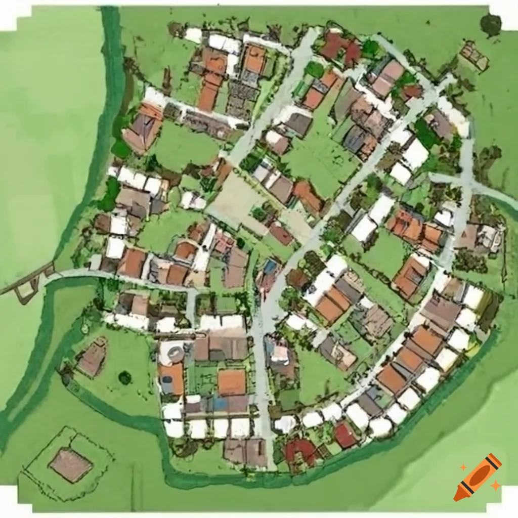 Site plan small village on Craiyon