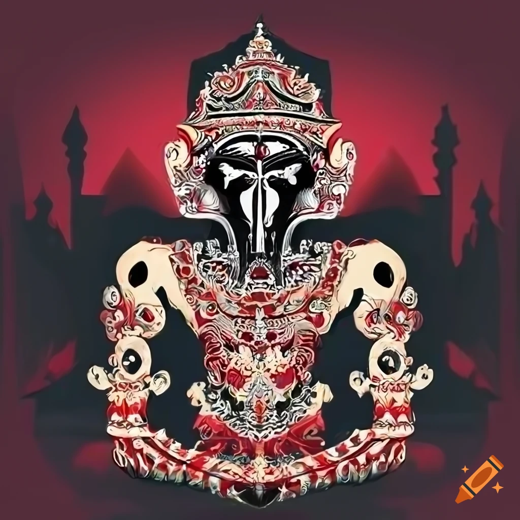 Indonesian wayang, vector art, red and black, highly detailed, 4k on ...