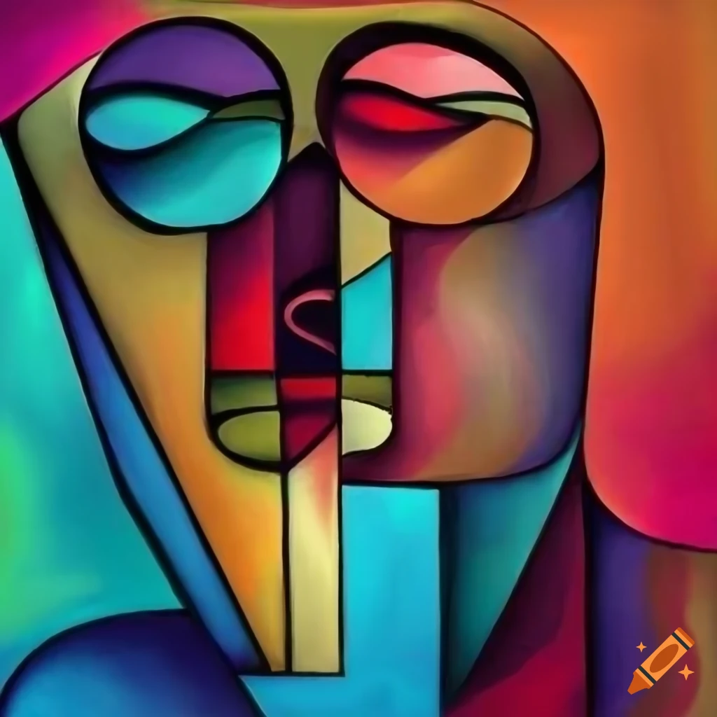 Abstract cubist wild enthusiasm