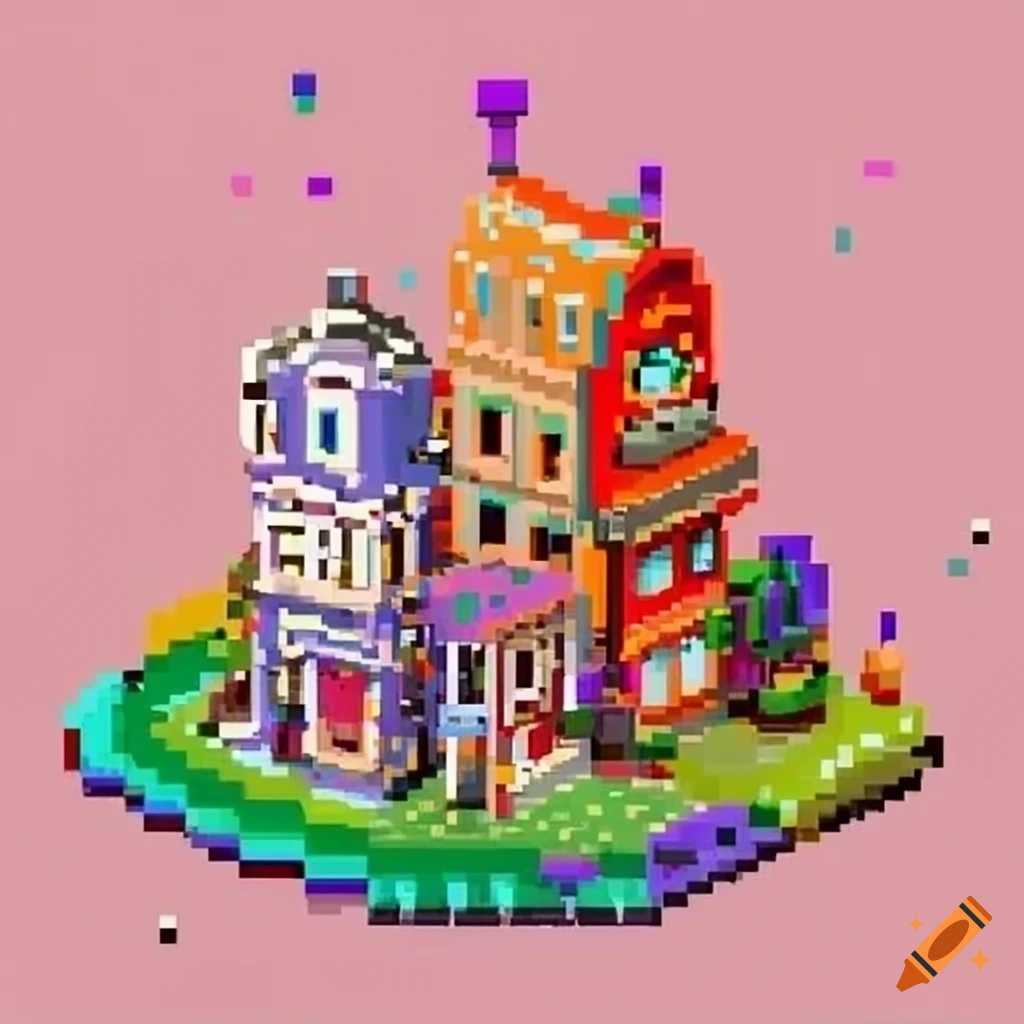 Create an album art depicting a whimsical 8-bit world where cartoonish ...