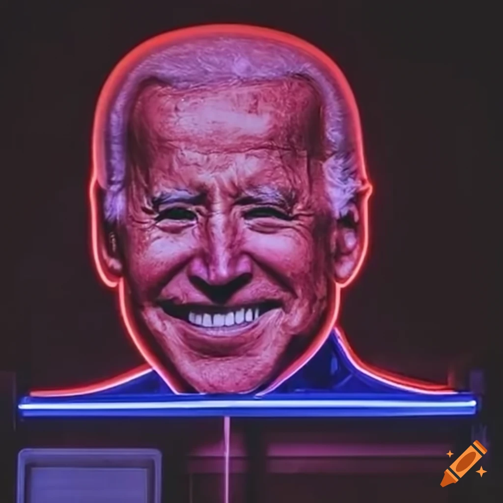 Neon light sign of joe biden on Craiyon