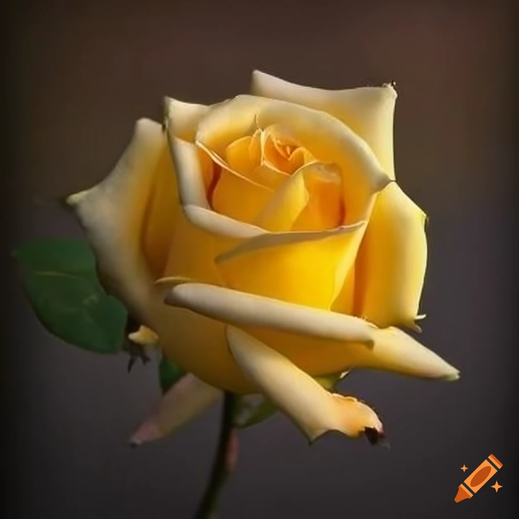 Compose an image featurig yellow rose in full bloom