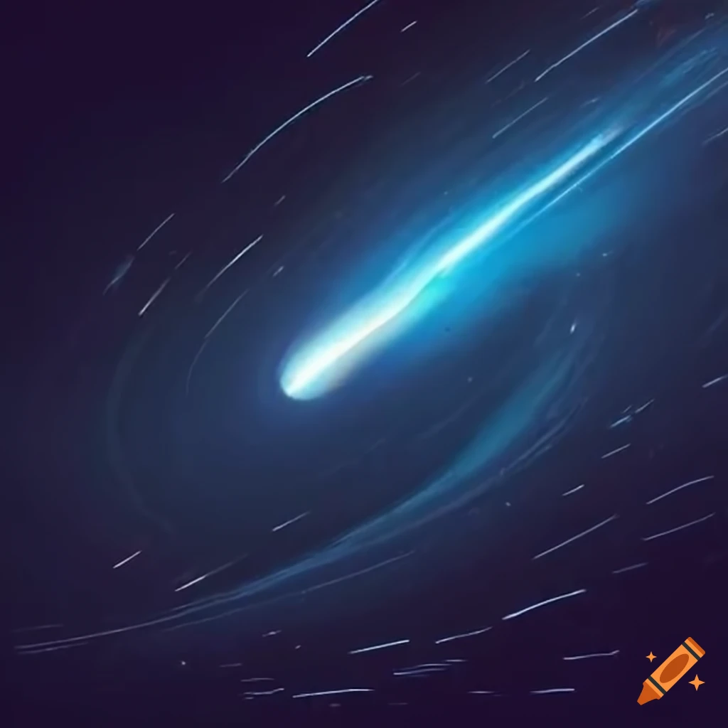 A meteor that falls down, it also has a trail and you can see the ...
