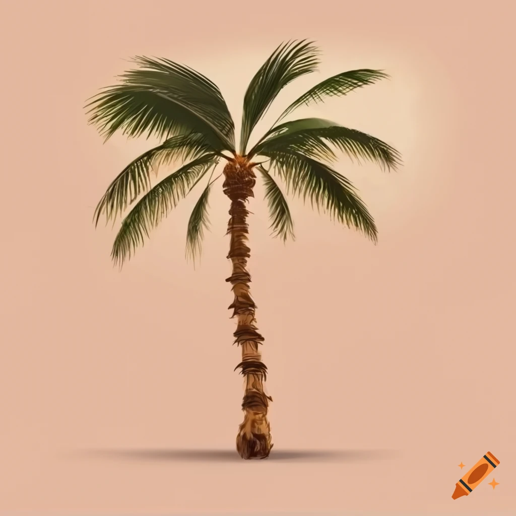 A palm tree, beige background