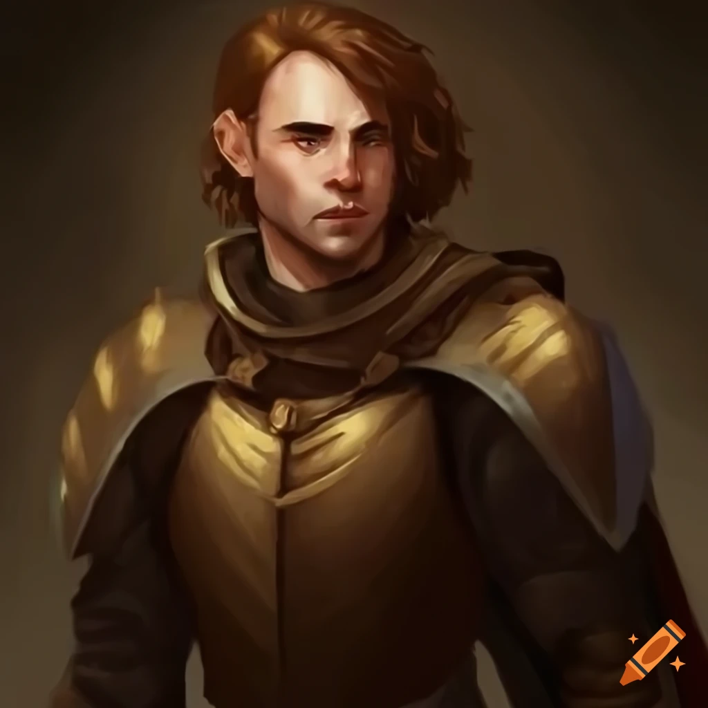 Dnd male human paladin, brown hair, 4k, high-detailed, portrait