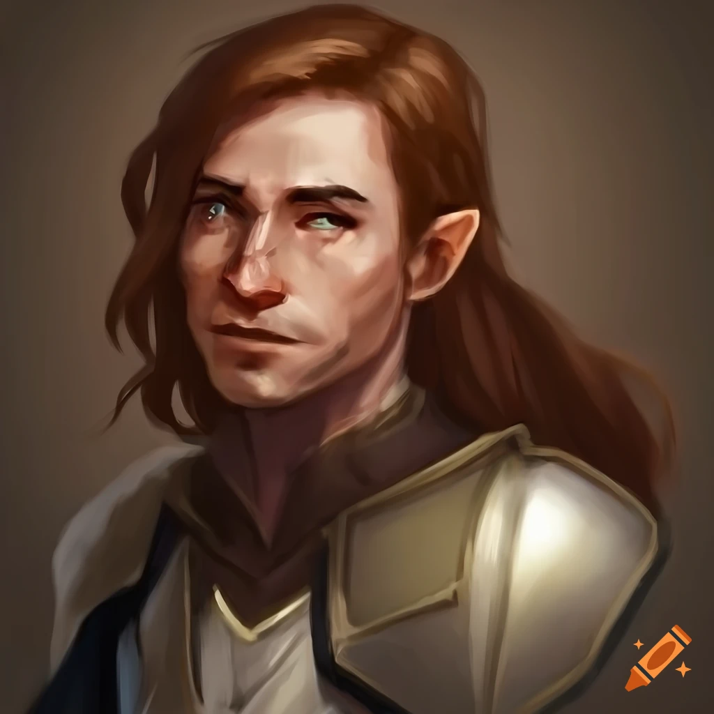 Dnd male human paladin, brown hair, 4k, high-detailed, portrait on Craiyon