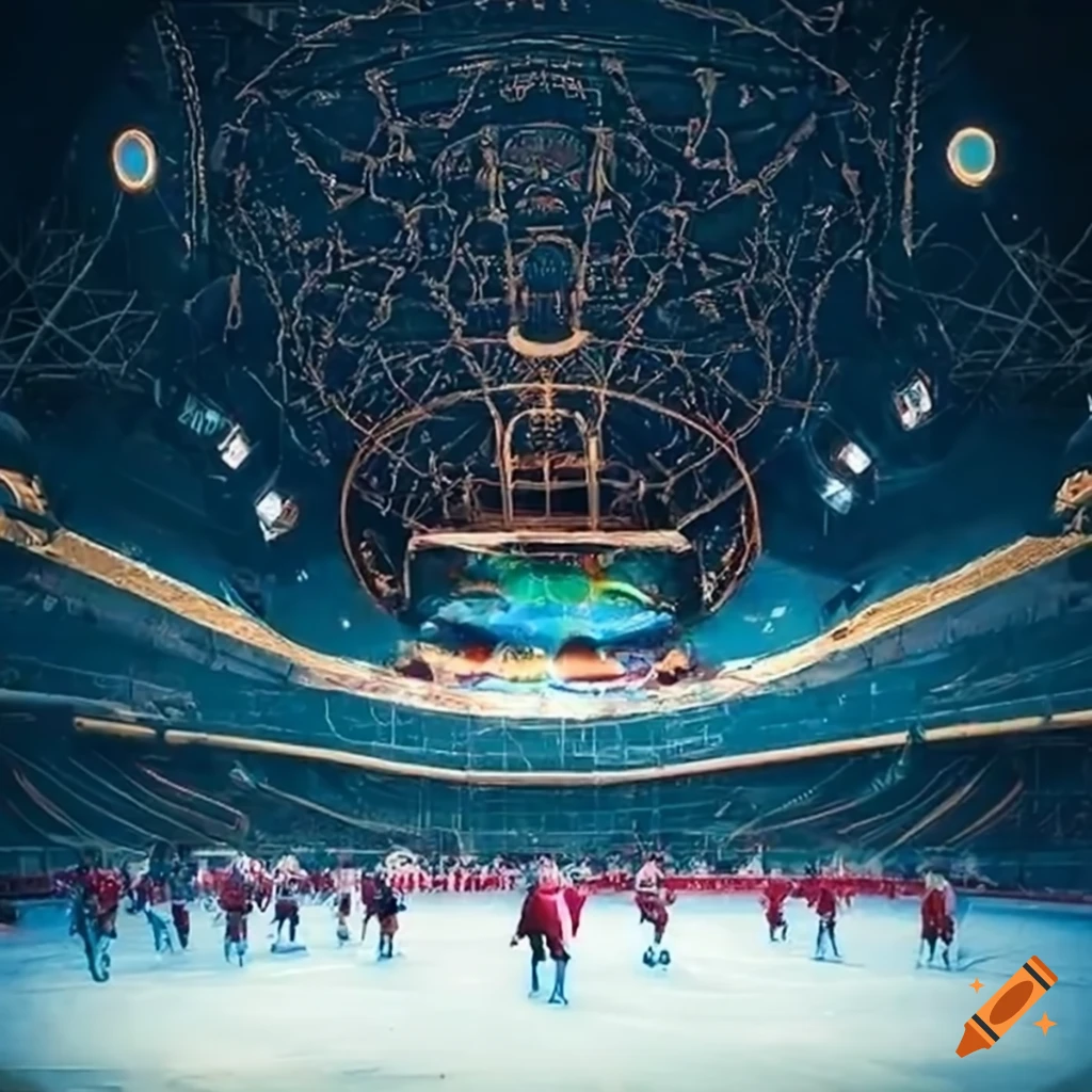 Full ice hockey rink on Craiyon