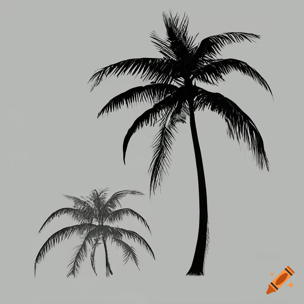 Silhouette of a palm tree's shadow against a white wall on Craiyon