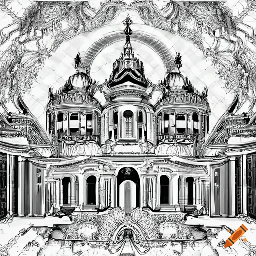 Extravagant palace with intricate golden architecture and royal domes ...