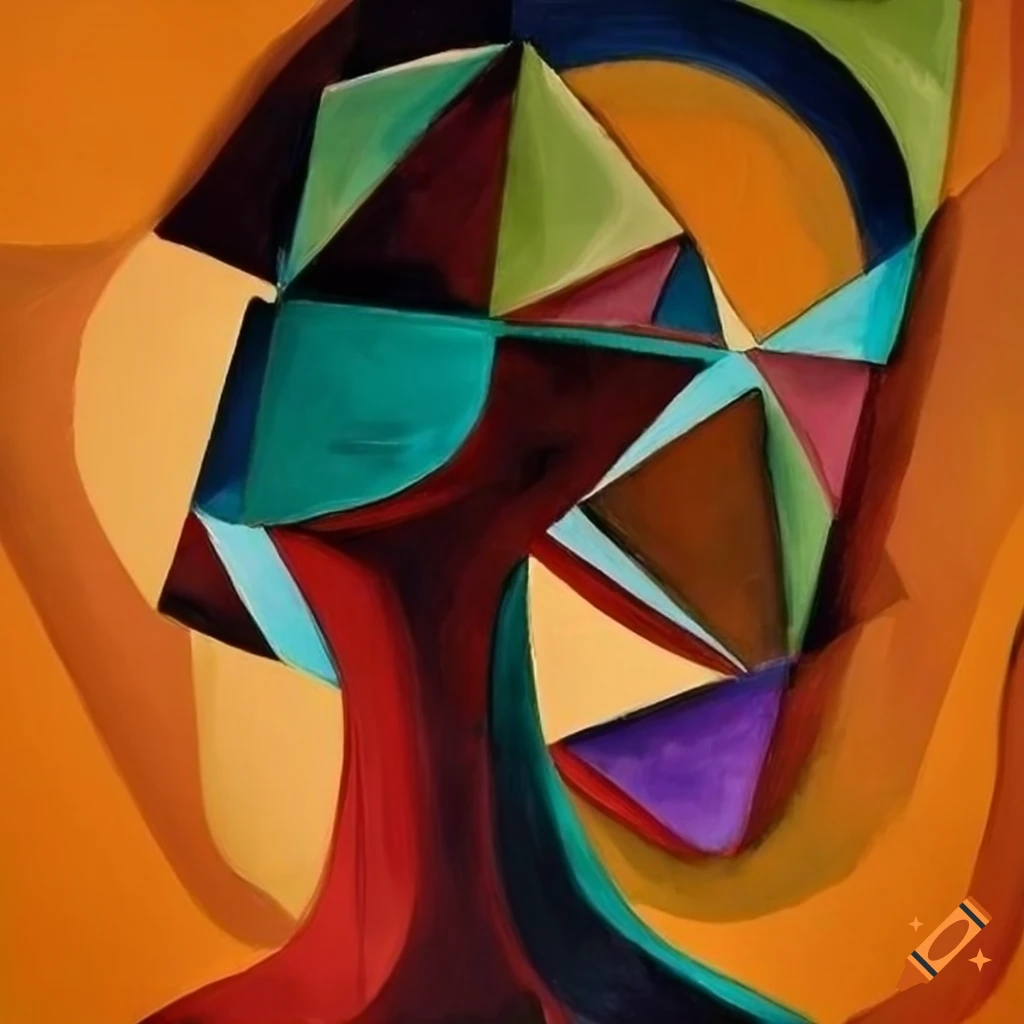 Abstract cubist wild enthusiasm