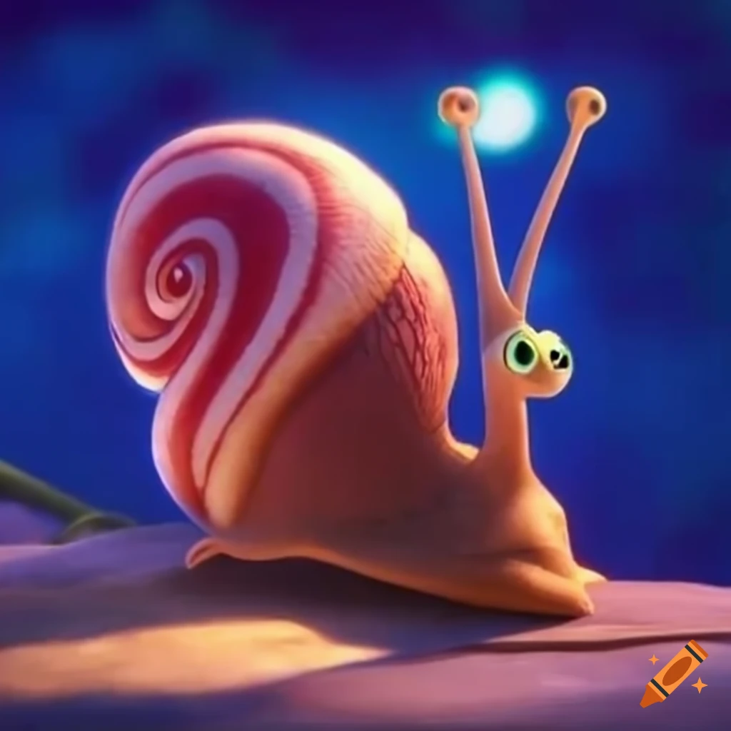 Disney's snail adventure: a thrilling animated movie coming soon on Craiyon