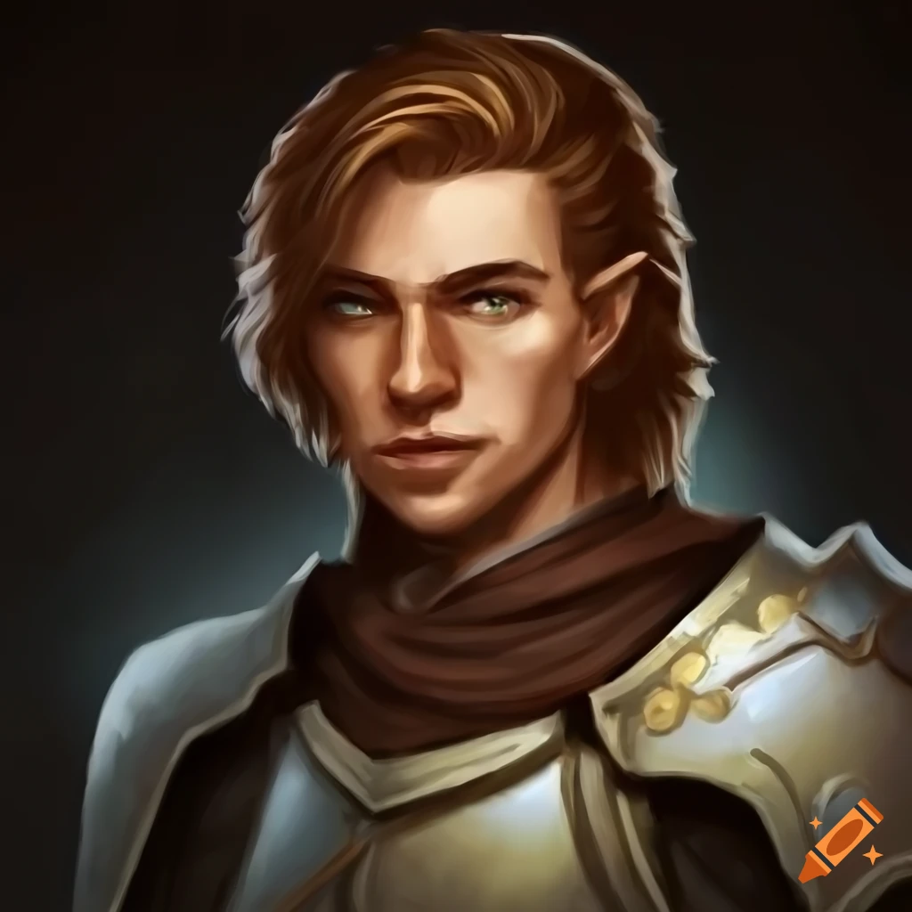 Dnd male human paladin, brown hair, 4k, high-detailed, portrait on Craiyon