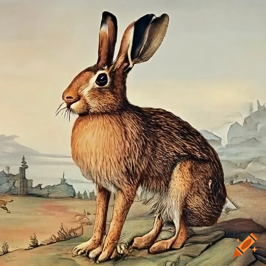 Dürer's art of a wild hare, a detailed study of wildlife