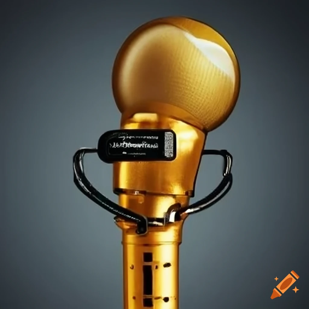 Golden microfon on Craiyon