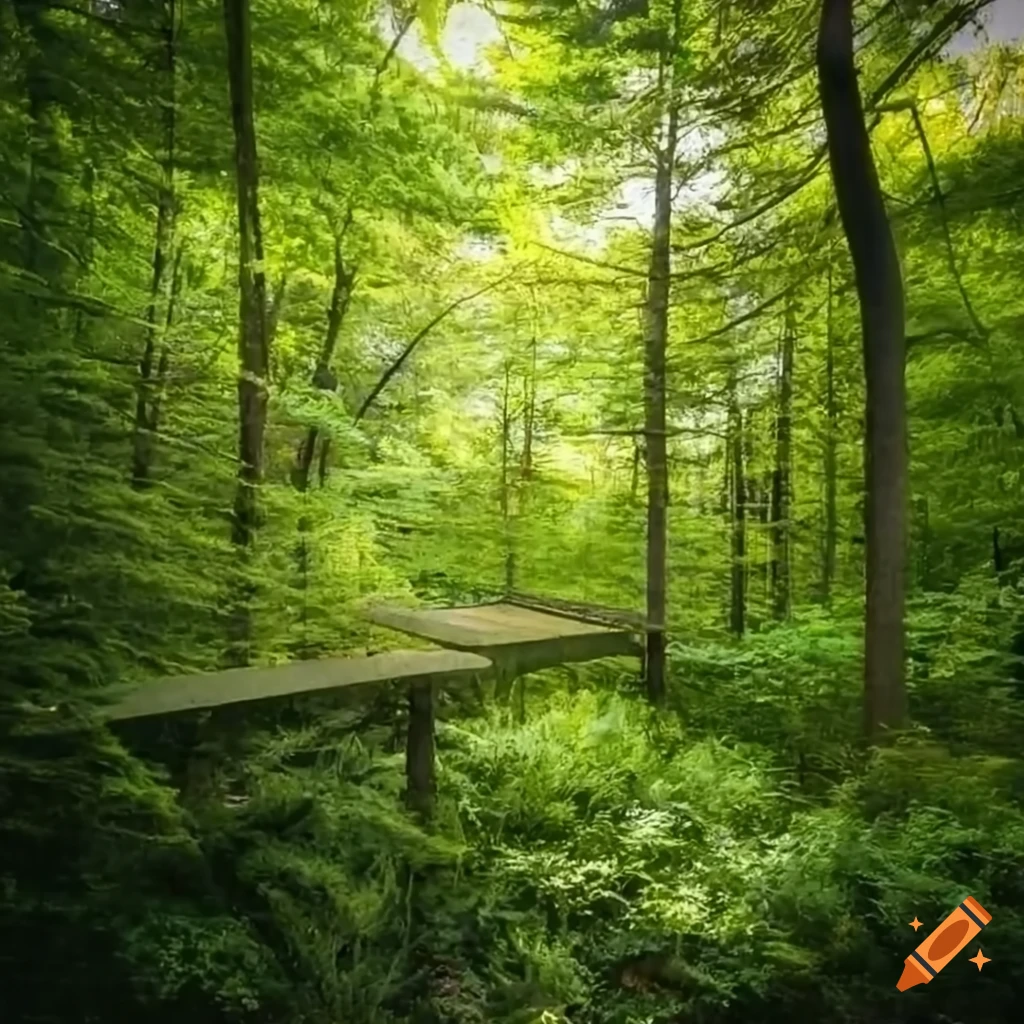 Completely in focus, mid summer, mid day, organic garden on a high ...