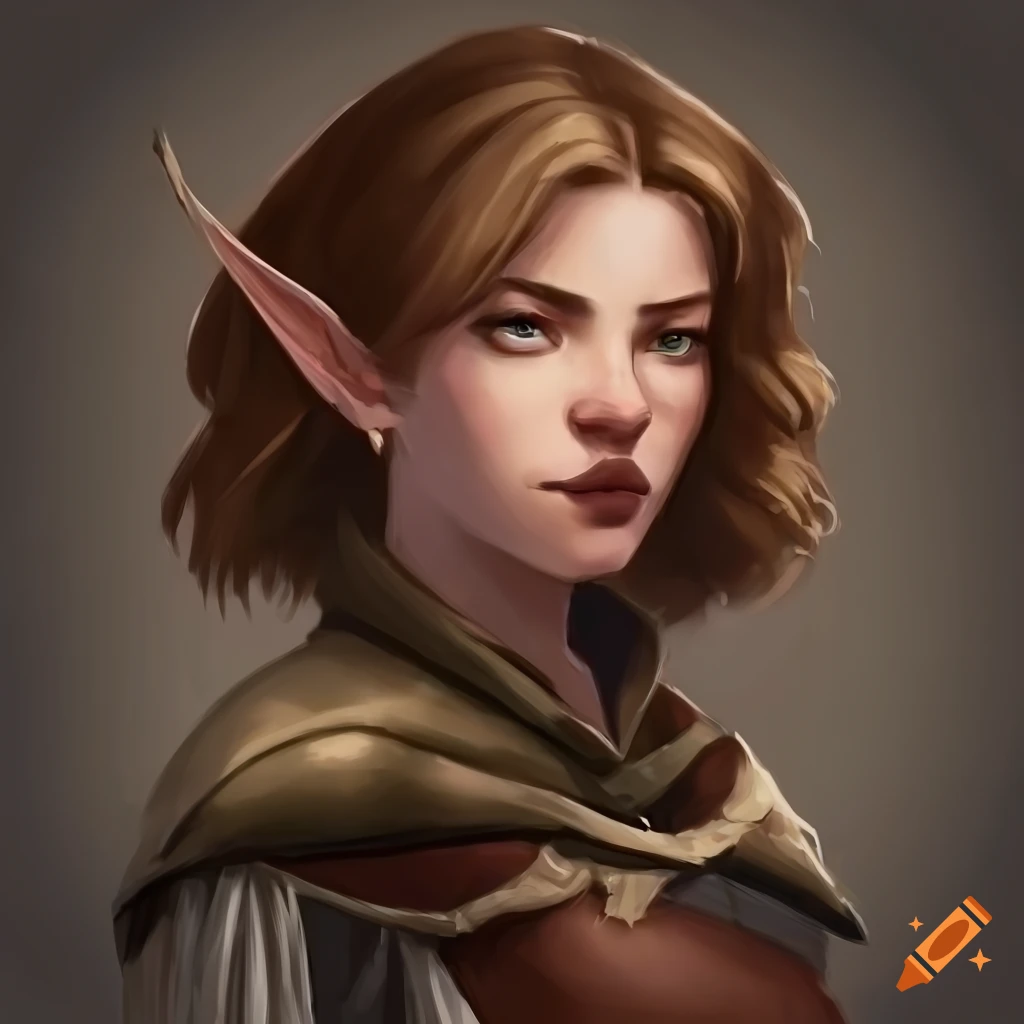 Bored dnd female ranger, poncho, brown hair, musketeer hat, 4k, high ...