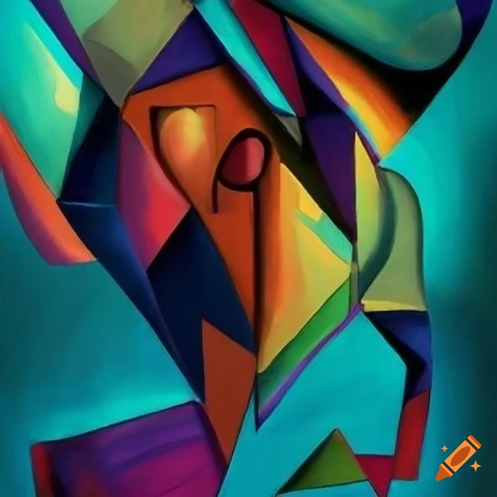 Abstract cubist wild enthusiasm